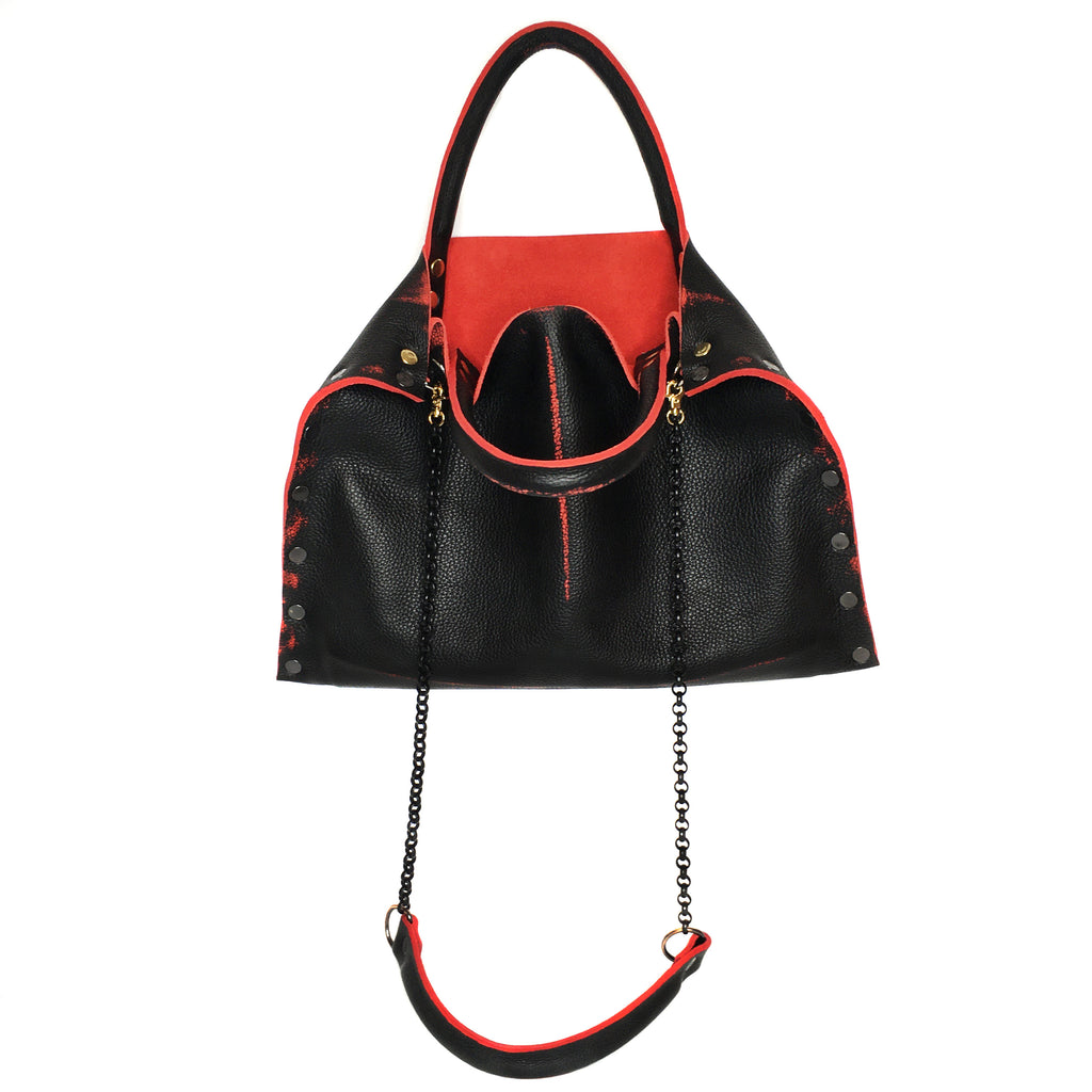 Black & Red Michelle Bag – Leather Couture by Jessica Galindo